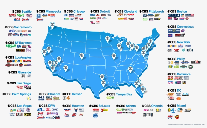 Download Cbs Local Stations - Us Map | Transparent PNG Download | SeekPNG