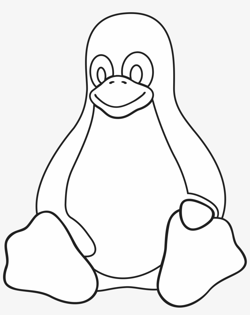 Open - Black White Linux Tux PNG Image | Transparent PNG Free Download ...