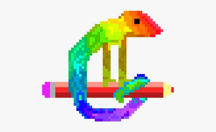 Chameleon On Pencil - Pixel Art PNG Image | Transparent PNG Free ...