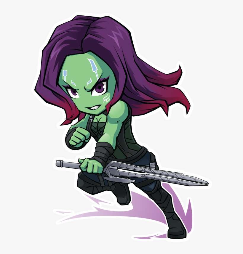 Fa Gog Gamora By Https - Guardians Of The Galaxy Gamora Chibi PNG Image ...