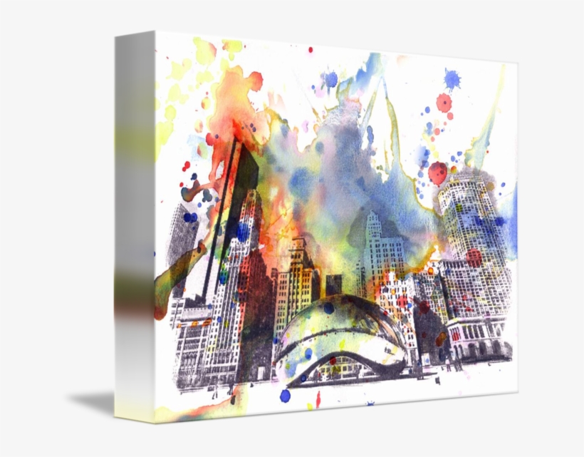 Chicago Transparent Painting - Gallery-wrapped Canvas Art Print 10 X 8 Entitled Chicago PNG ...