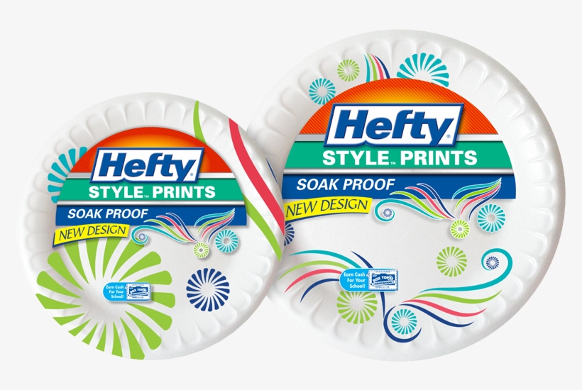 Printed Plates - Hefty Style Prints Foam Plates, 40 Count PNG Image ...