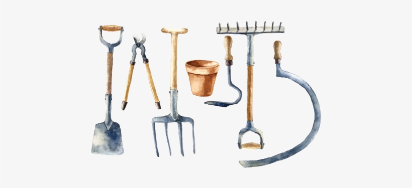Download Shovel Tools Png Transparent Image - Watercolor Farm Tool ...