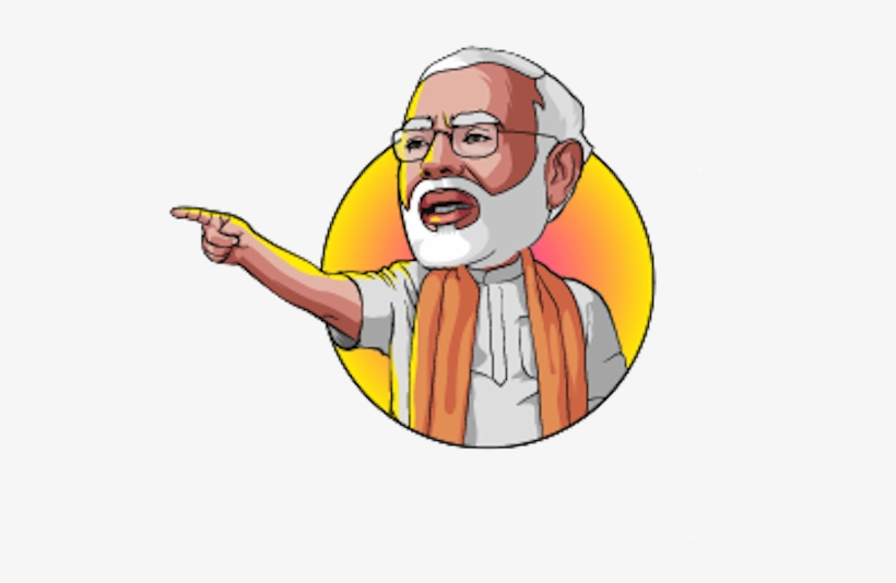 Narendra Modi Stickers Messages Sticker-7 - Narendra Modi Cartoon PNG ...