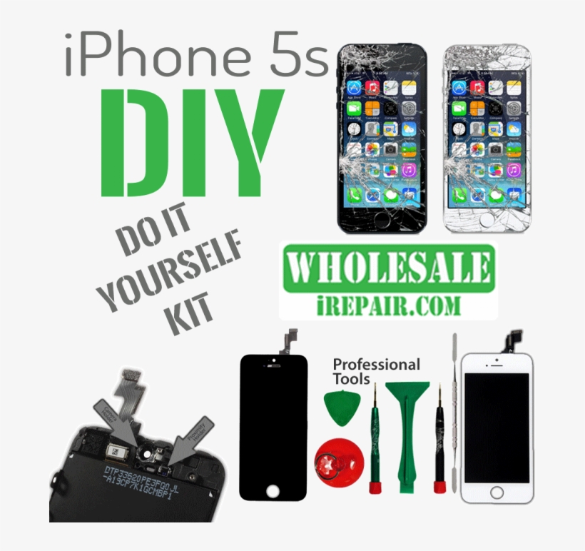 Diy Iphone 5s Screen Kit - Iphone 5 32gb Wit PNG Image | Transparent ...