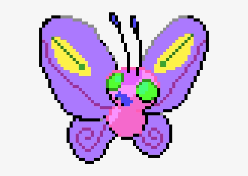 Download Psychic/bug Butterfree - Pixel Art | Transparent PNG Download ...