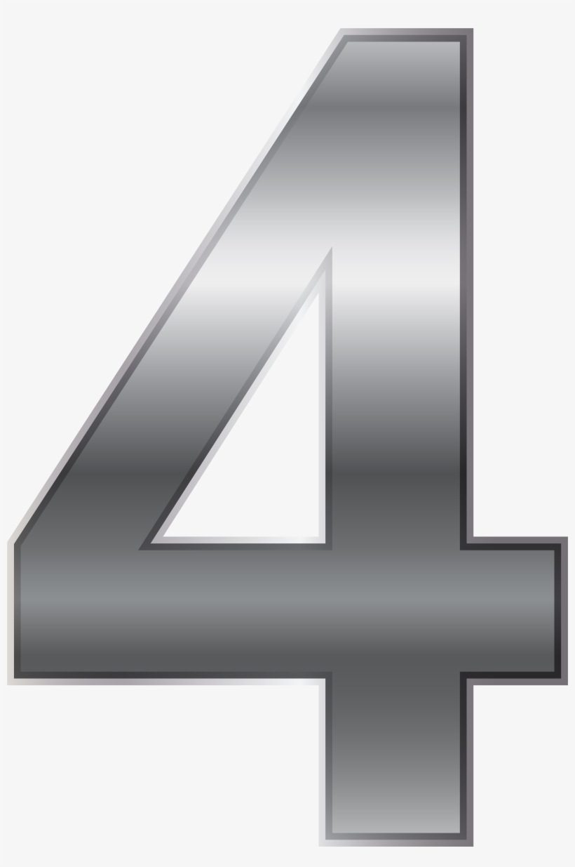Download Number One 3d Silver Png Clip Art Imageu200b - Silver Number 4 ...