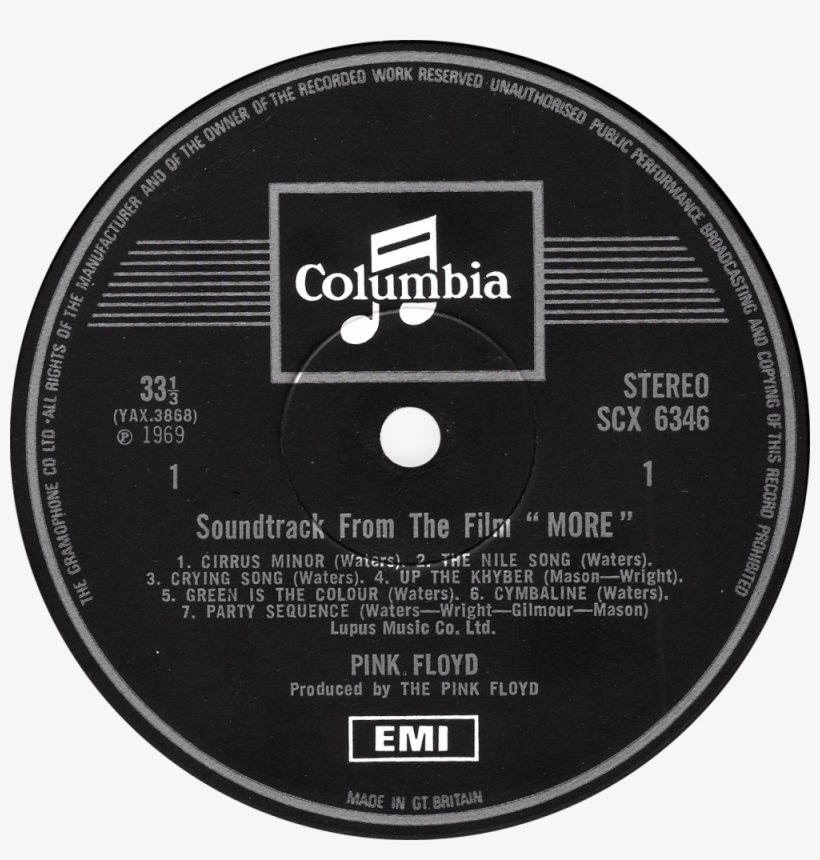 Scx 6346 Pink Floyd More Label - Pink Floyd More Label PNG Image ...