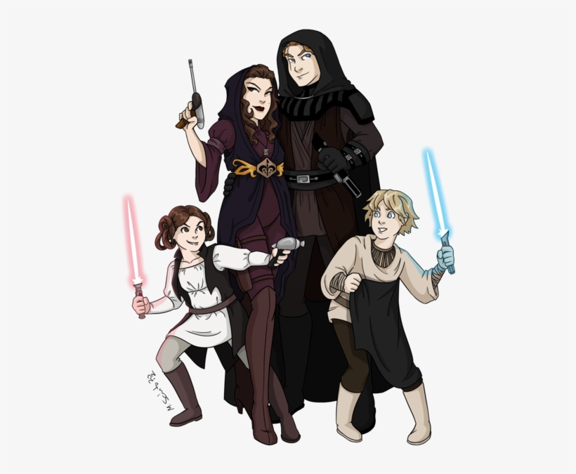 Anakin Drawing Mace Windu - Anakin Padme Luke And Leia PNG Image ...
