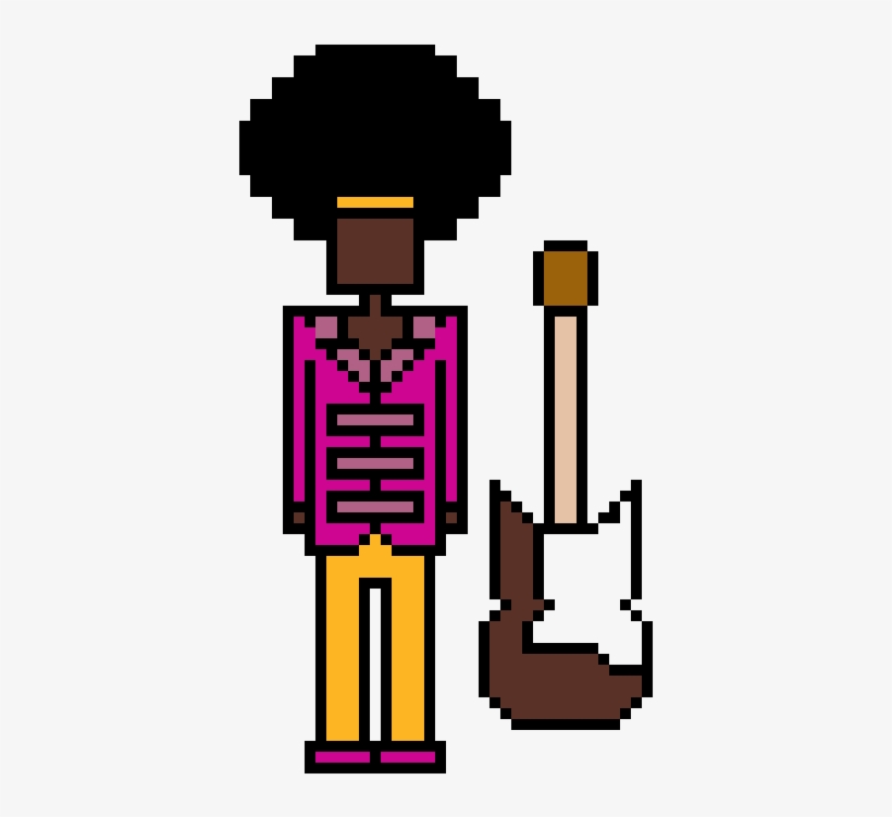 Jimi Hendrix - Pixel Art PNG Image | Transparent PNG Free Download on ...
