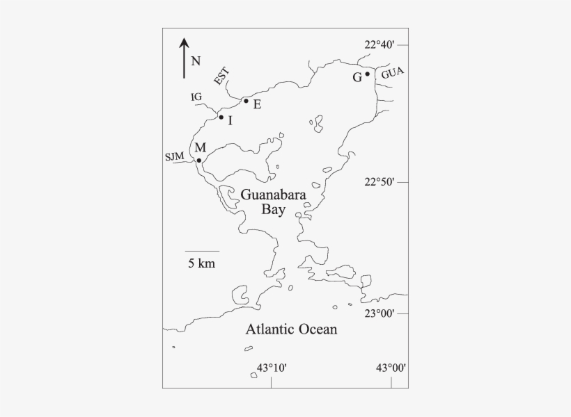 Location Of The Estuaries Of Guapimirim River , Estrela - Map PNG Image ...