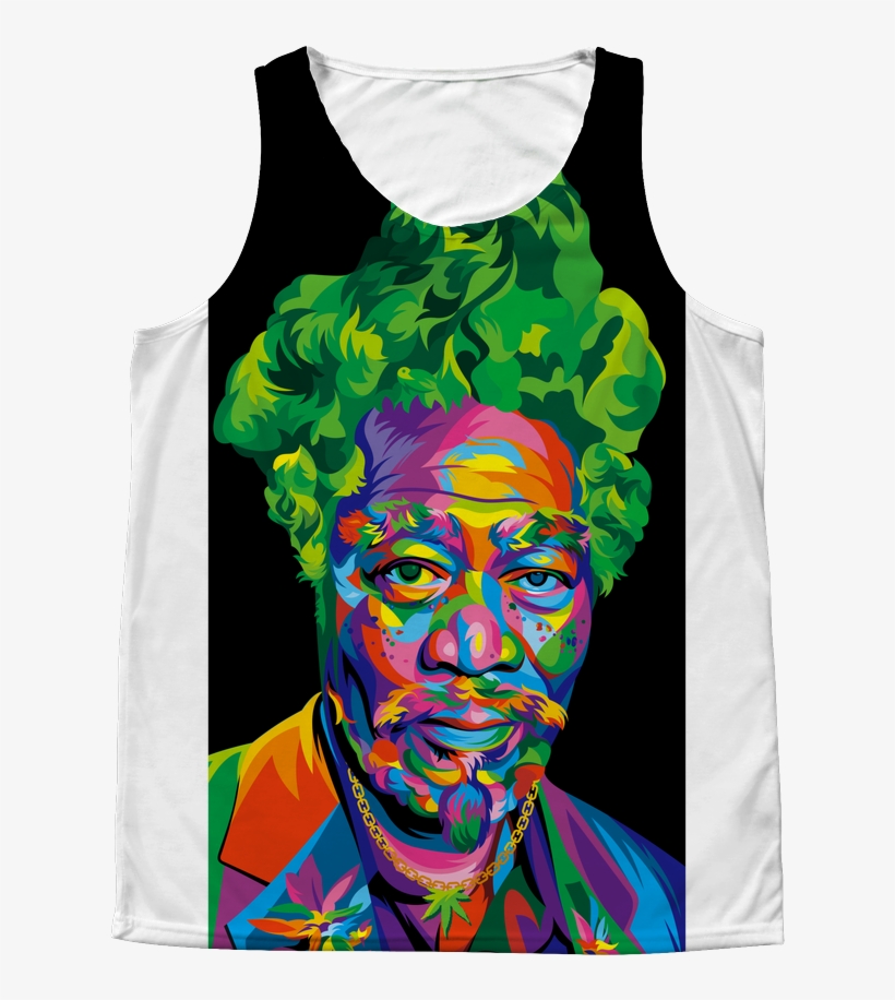 Morgan Freeman Colorful Art Exclusive Tank - Vest PNG Image ...