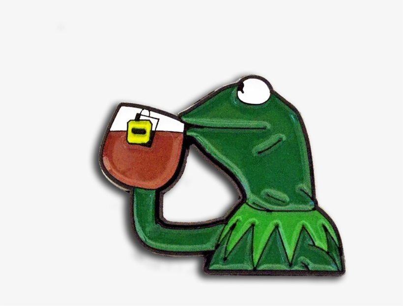Image Of None Of My Business - Kermit Sipping Tea Pin PNG Image ...