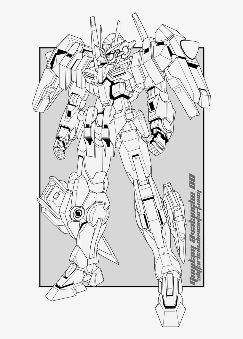 Gundam Line Art By - 00 Gundam Line Art PNG Image | Transparent PNG ...