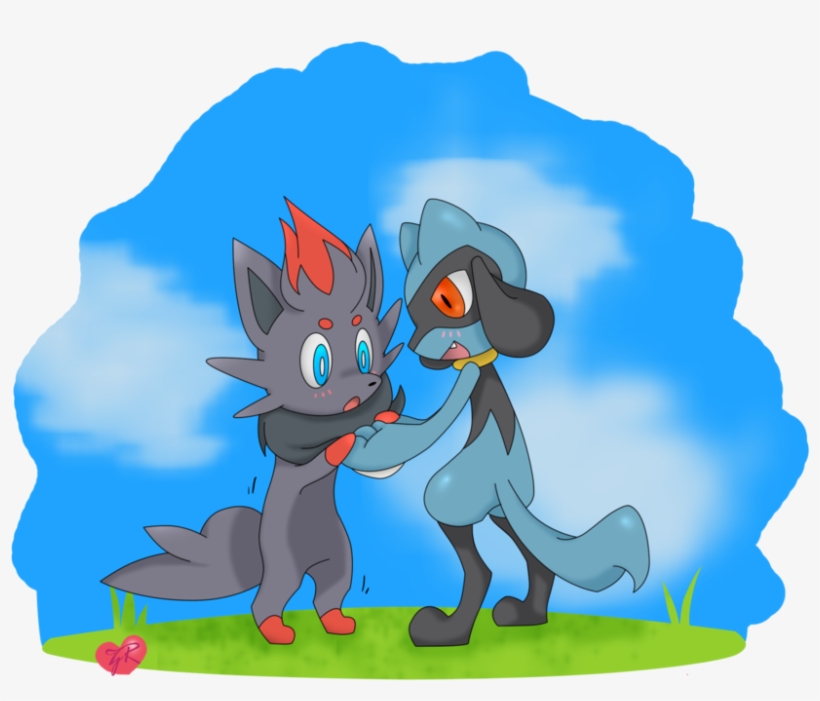 Riolu And Eevee Kiss
