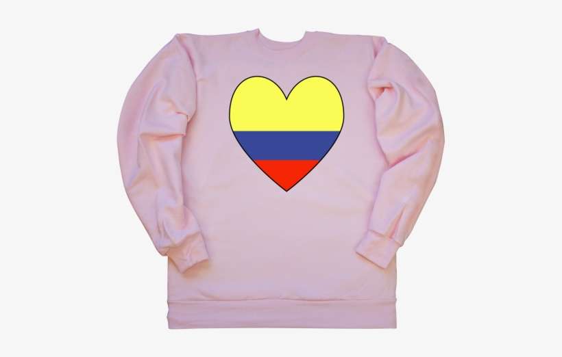 Colombian Flag Heart Valentine Crewneck Sweatshirt - Crew Neck PNG ...