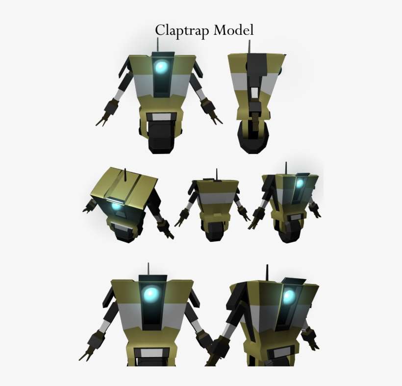 Quick Model Of Claptrap From Borderlands - Borderlands PNG Image ...