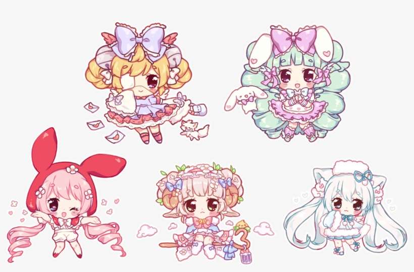 Popcorn Chibi Commissions By Jorsu - Miruku And Cutesu PNG Image ...