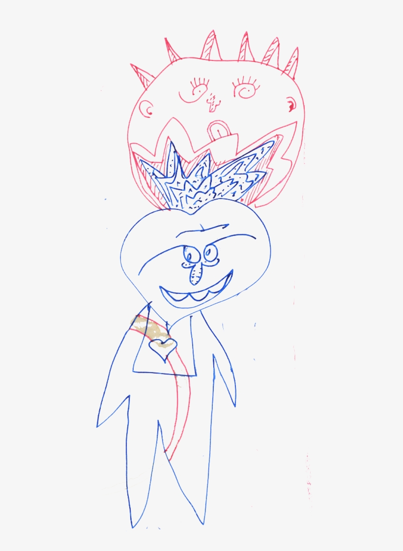 Multi-coloured Twins Of Different Minds - Drawing PNG Image ...