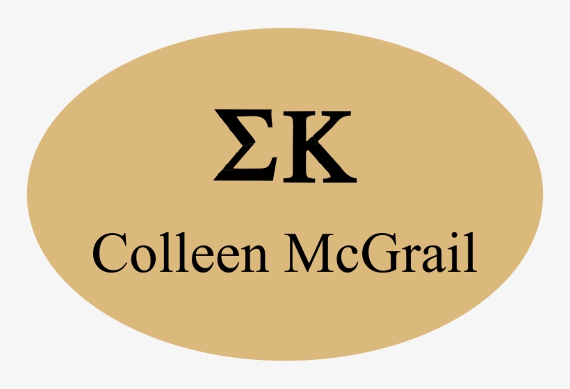 Download Sigma Kappa Gold Oval Name Tag - Circle | Transparent PNG ...