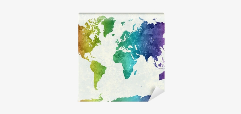 Rainbow Watercolor World Map PNG Image | Transparent PNG Free Download ...