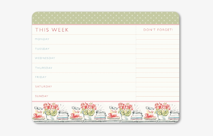 Laura Ashley Weekly Tear-off Planner - Rose PNG Image | Transparent PNG ...