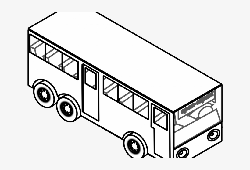 Drawn Bus Line Art - Bus Drawing Black And White PNG Image ...