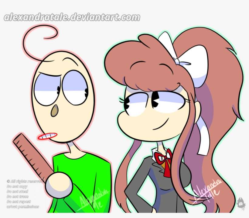Baldi And Monika By Alexandratale - Baldi X Monika PNG Image ...