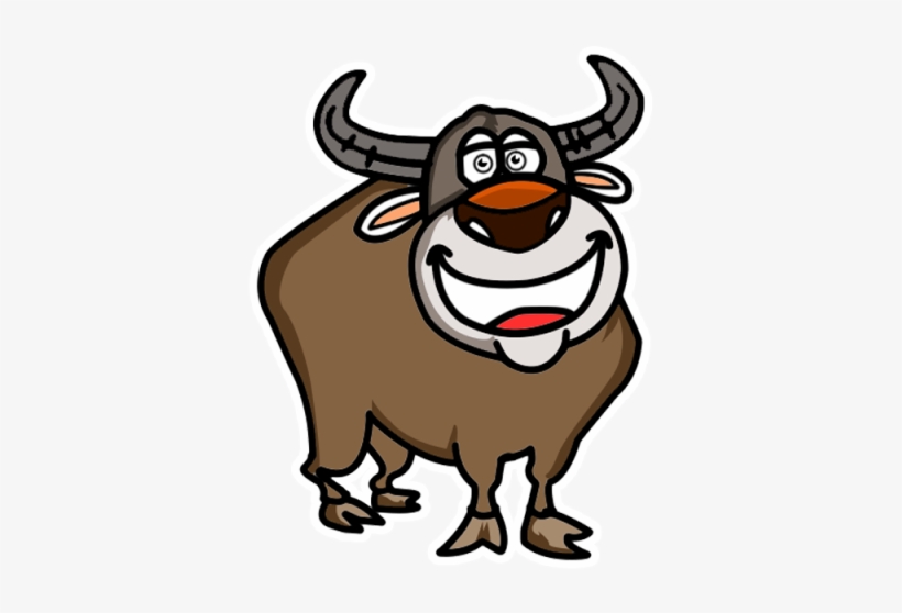 Buffalo, Smiling Buffalo, Smiling Png And Psd - Kerbau Kartun PNG Image ...