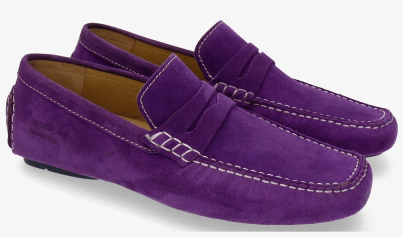 Loafers Driver 4 Suede Pattini Electric Viola - Slip-on Shoe PNG Image ...