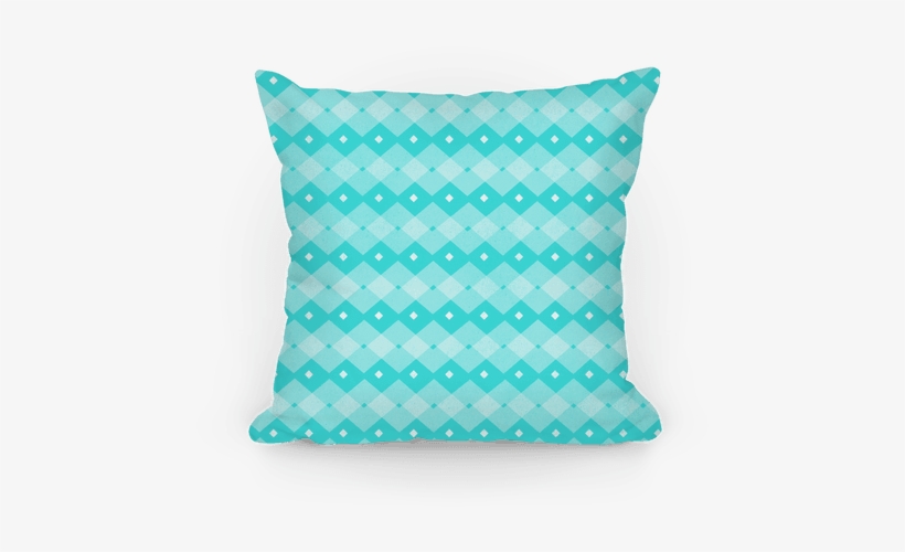 Teal Checkered Pattern Pillow - Cushion PNG Image | Transparent PNG ...