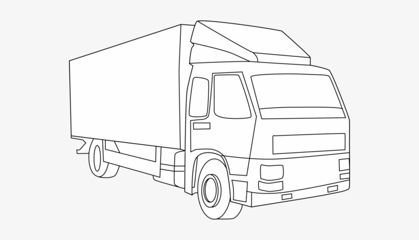 28 Collection Of Delivery Truck Line Drawing - Truck Line Art Png PNG ...
