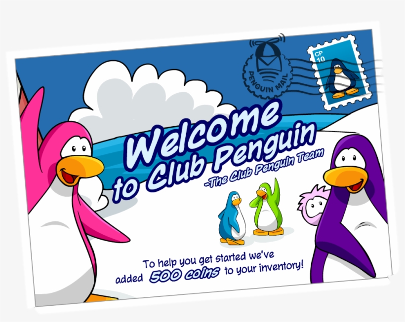 Welcome To Cp Postcard - Club Penguin Welcome Area PNG Image ...