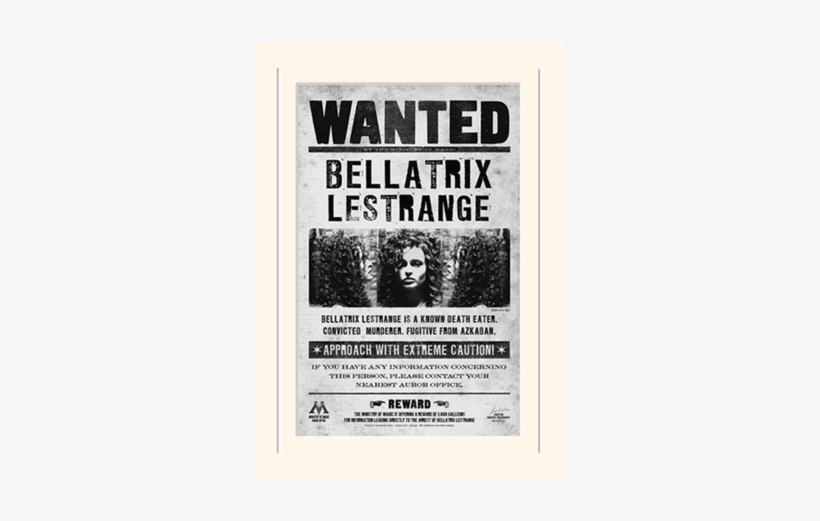 Download Harry Potter Bellatrix Wanted Poster | Transparent PNG Download | SeekPNG