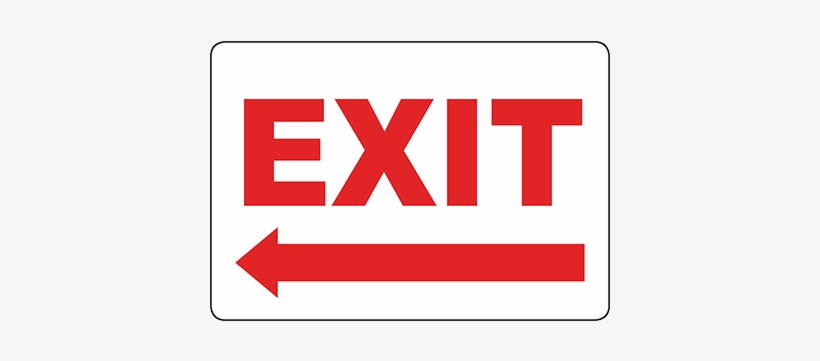 Exit Sign W/left Arrow - Accidental Prevention Sign PNG Image ...