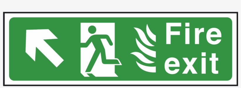 Arrow Up Left - Fire Exit Direction Signs PNG Image | Transparent PNG ...