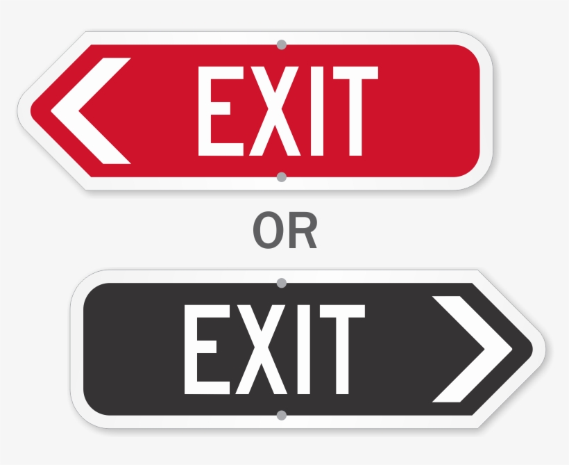Exit Sign With Arrow - Emergency Exit Arrows PNG Image | Transparent ...