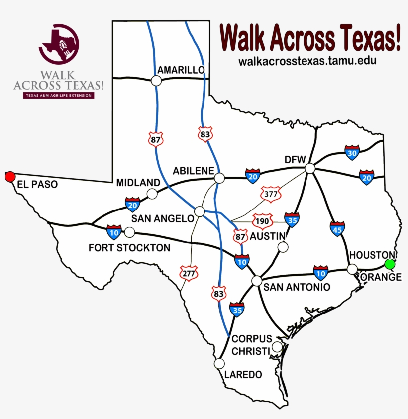 Walk Across Texas Example Map PNG Image | Transparent PNG Free Download ...