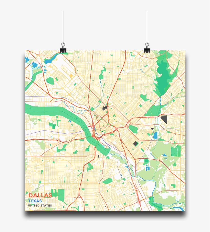 Premium Map Poster Of Dallas Texas - Couch PNG Image | Transparent PNG ...
