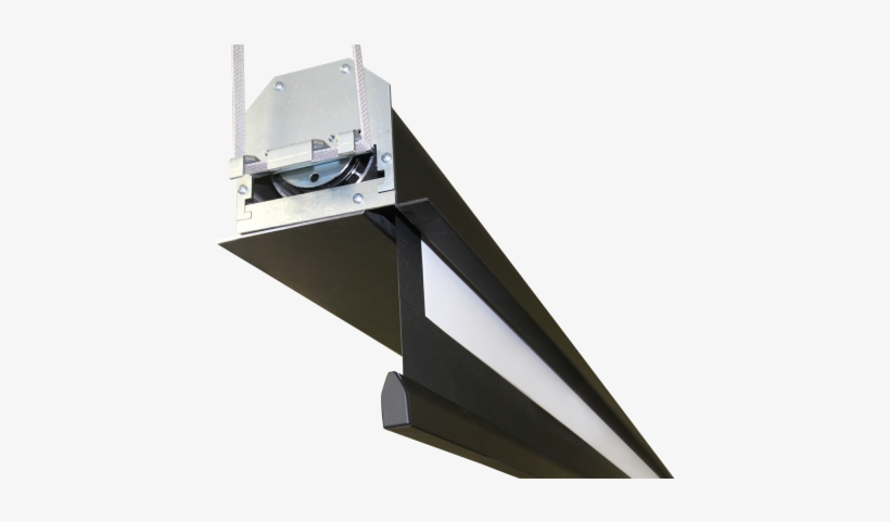 Image Of An In-ceiling Projection Screen With A Black - Projection ...