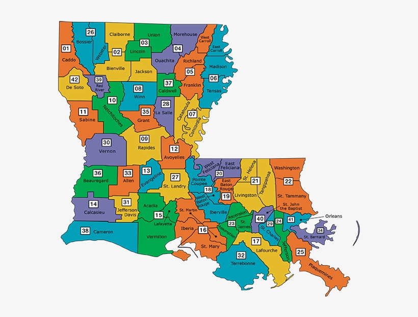 Download Louisiana Map-whole - Parishes In Louisiana | Transparent PNG ...