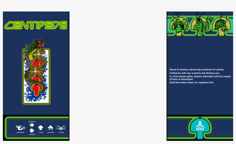 Alt Text - 80's Atari 2600 Classic Centipede Video Game Art Custom PNG ...