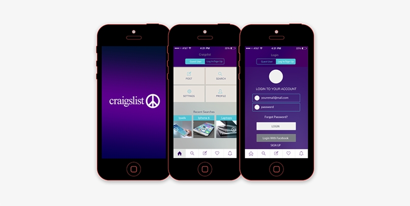 Download Craigslist App Redesign - Iphone | Transparent PNG Download ...
