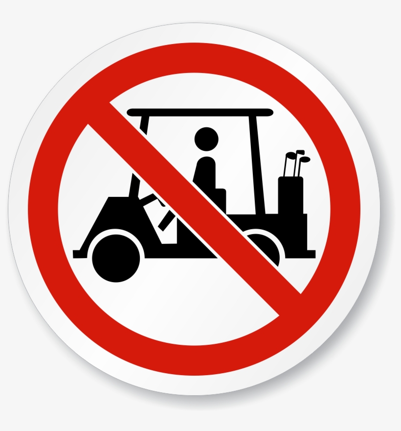 No Golf Cart Symbol Iso Prohibition Circular Sign, - Golf Cart Vector ...