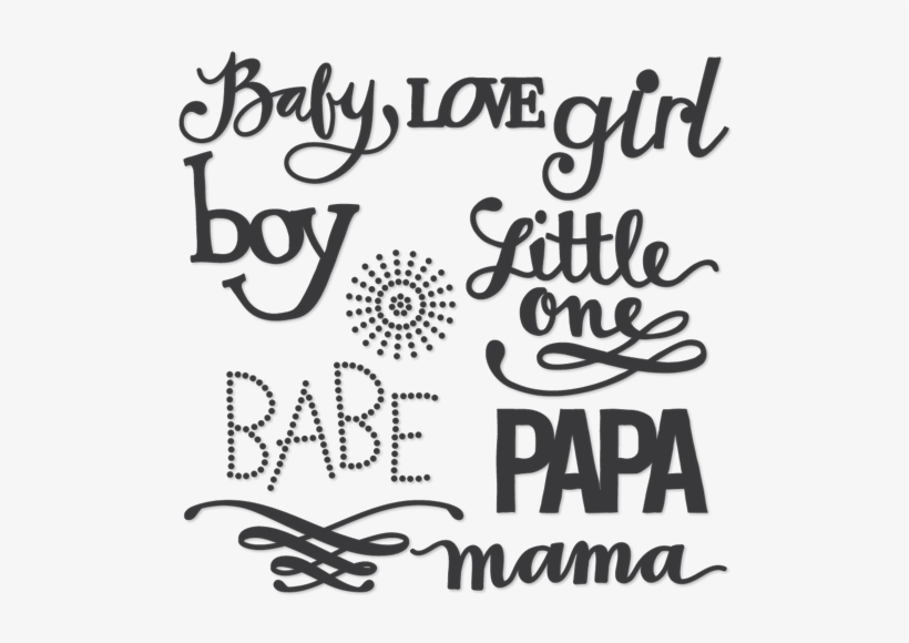 Download Silhouette Word Art - Baby Words Png | Transparent PNG ...