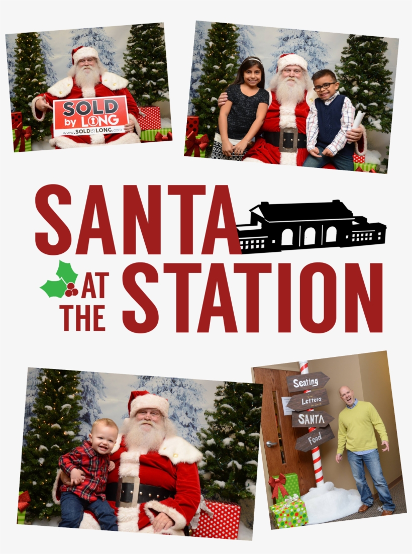 Santa At The Station - Christmas Decoration PNG Image | Transparent PNG ...