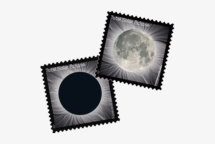 Cool New Stamp Showing Total Eclipse Of The Sun - Usps 2017 Eclipse Stamp PNG Image ...