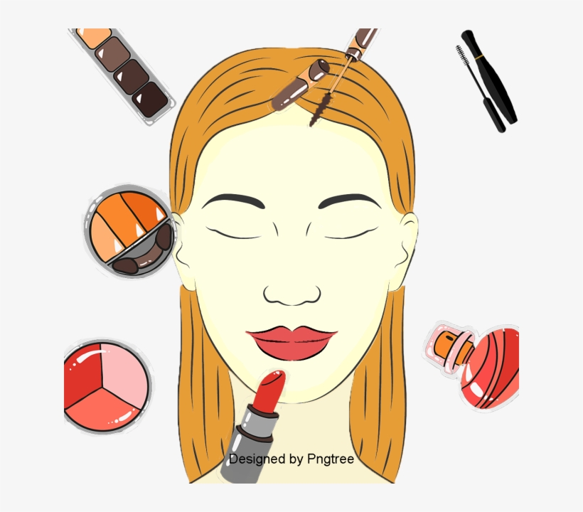 Hermosa Caricatura Encantadora Belleza Maquillaje Cuidado - Cosmetics ...