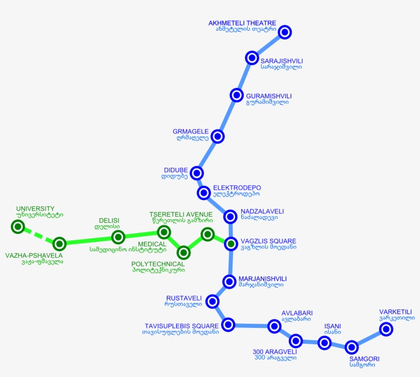 Metro Map Of Tbilisi Full Resolution - Tbilisi Metro Map Pdf PNG Image ...