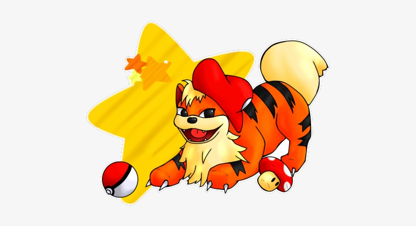 Super Growlithe Ready To Rescue The Princess - Foongus PNG Image ...